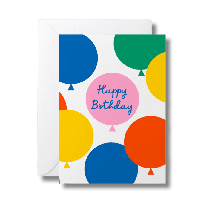 Happy birthday balloons greeting card | Parrot Street Book Club