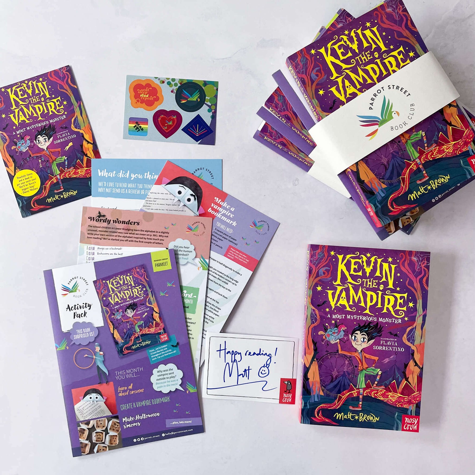 Kevin the Vampire book and activity pack | Parrot Street Book Club