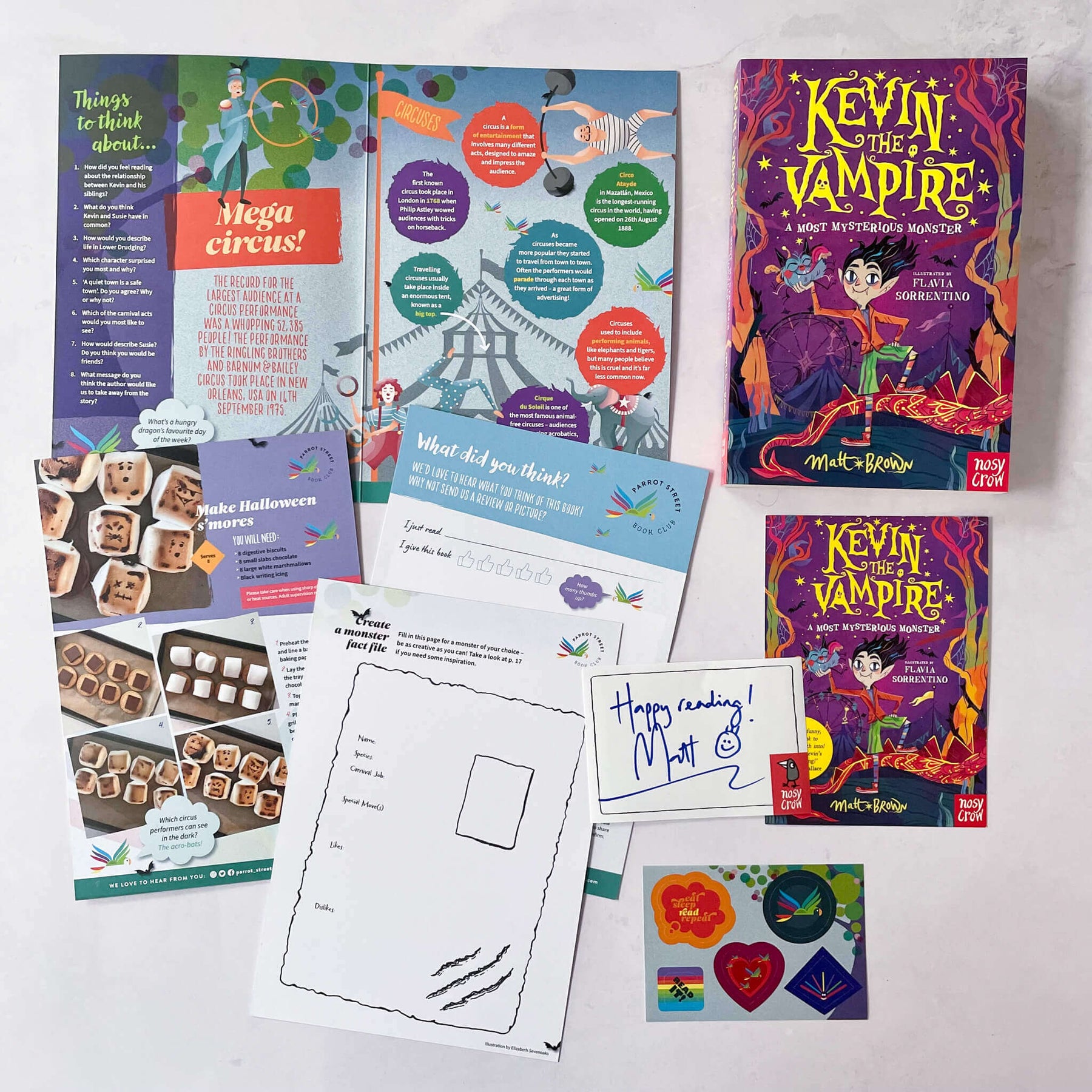 Kevin the Vampire book and activity pack | Parrot Street Book Club